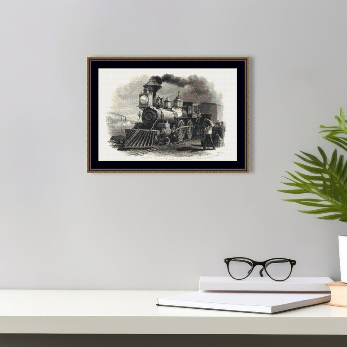 Steam Train Cross Stitch Pattern, Instant Digital Download Railway ...