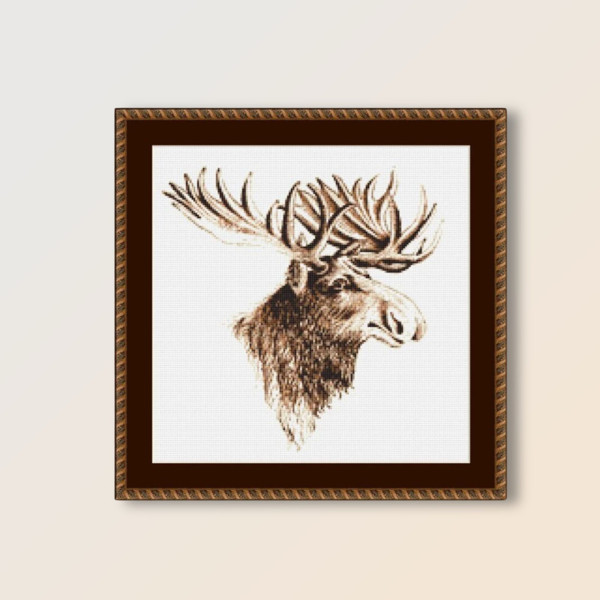 Moose Head Cross Stitch Pattern, Instant Download, Printable PDF Animal ...
