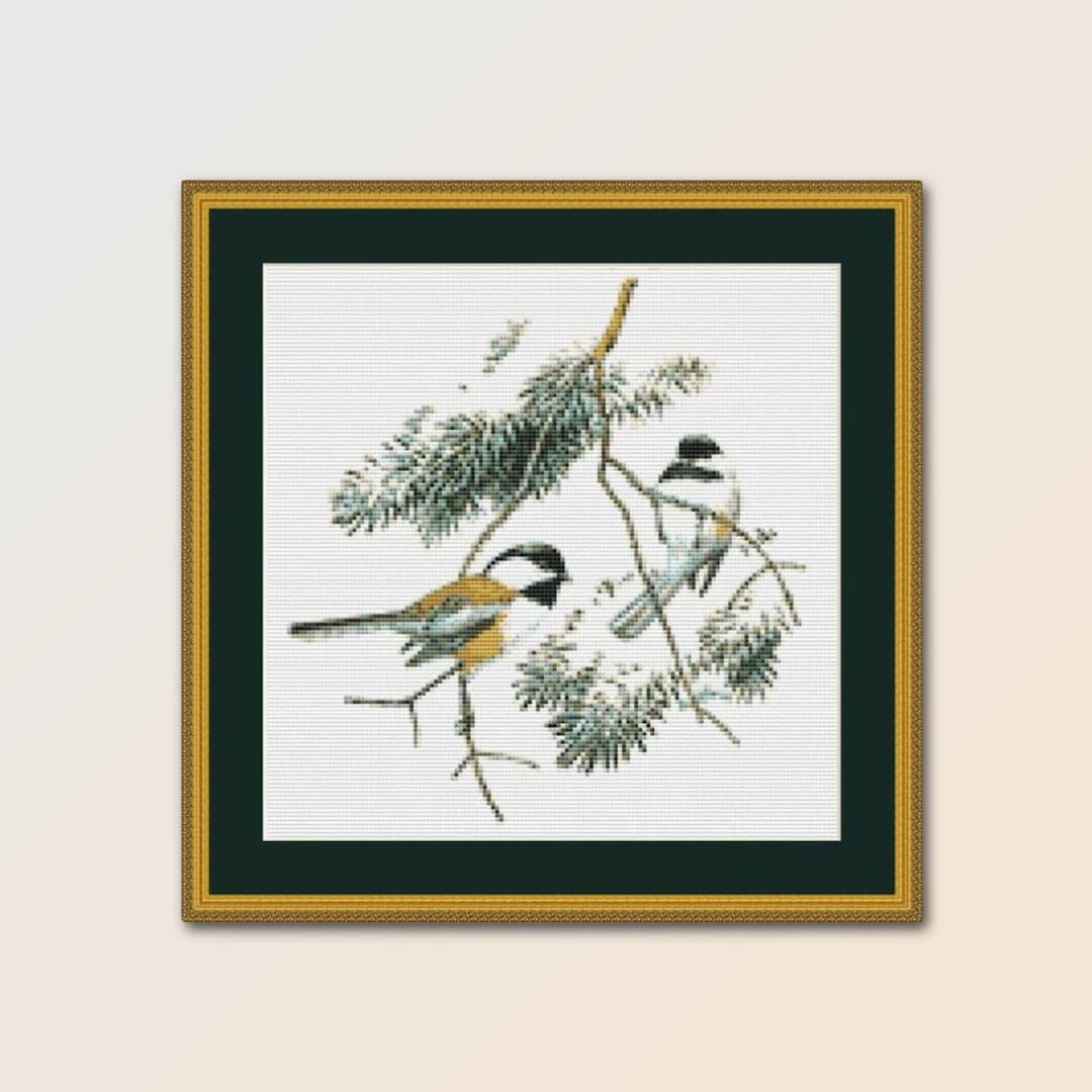 Printable Chickadee Cross Stitch Pattern, Instant Digital Download Bird ...