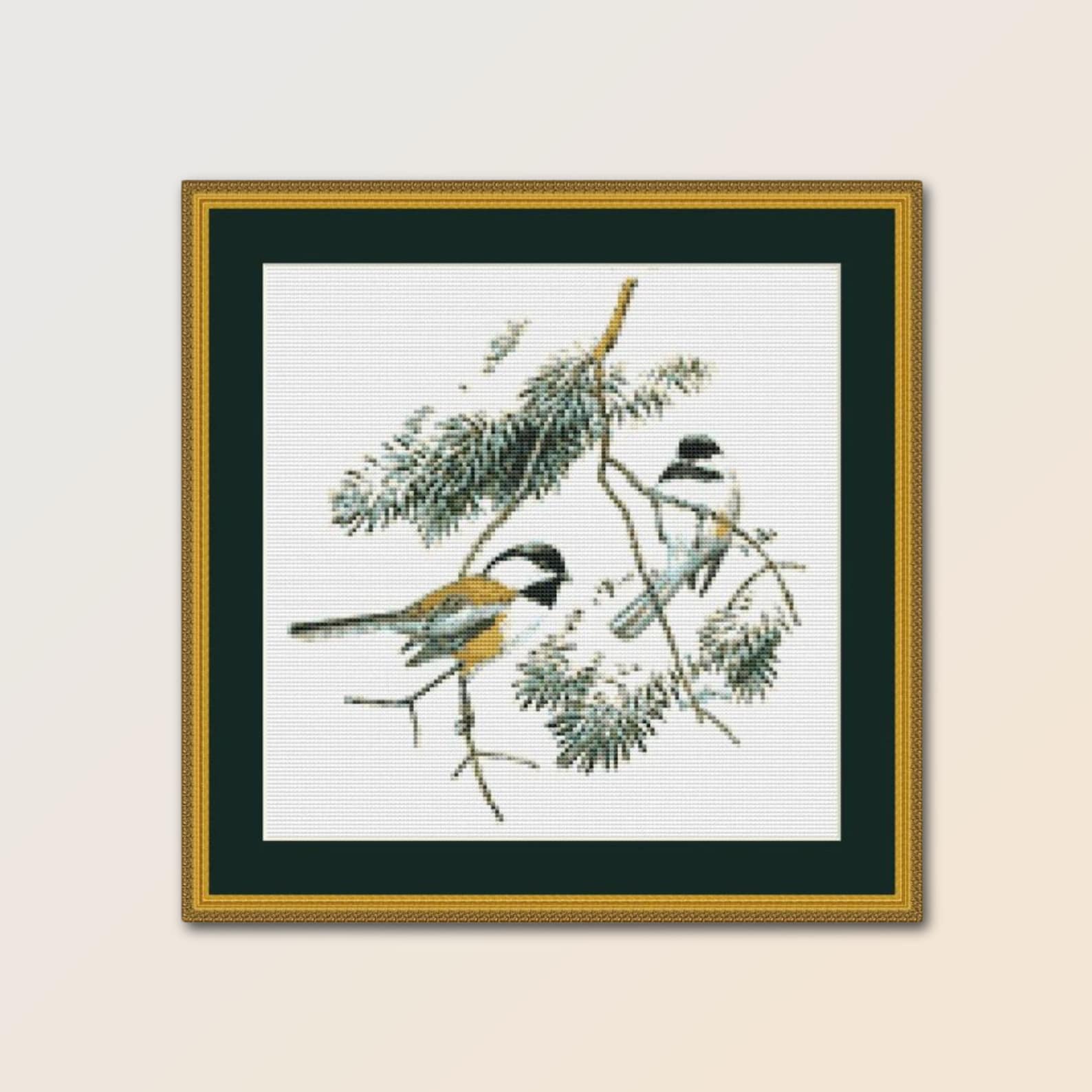 Printable Chickadee Cross Stitch Pattern, Instant Digital Download Bird ...