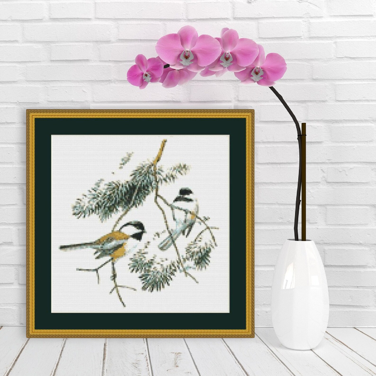 Printable Chickadee Cross Stitch Pattern, Instant Digital Download Bird ...