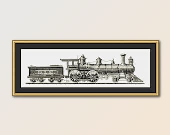 Steam Locomotive Cross Stitch Pattern, Train Engine, Instant Digital ...