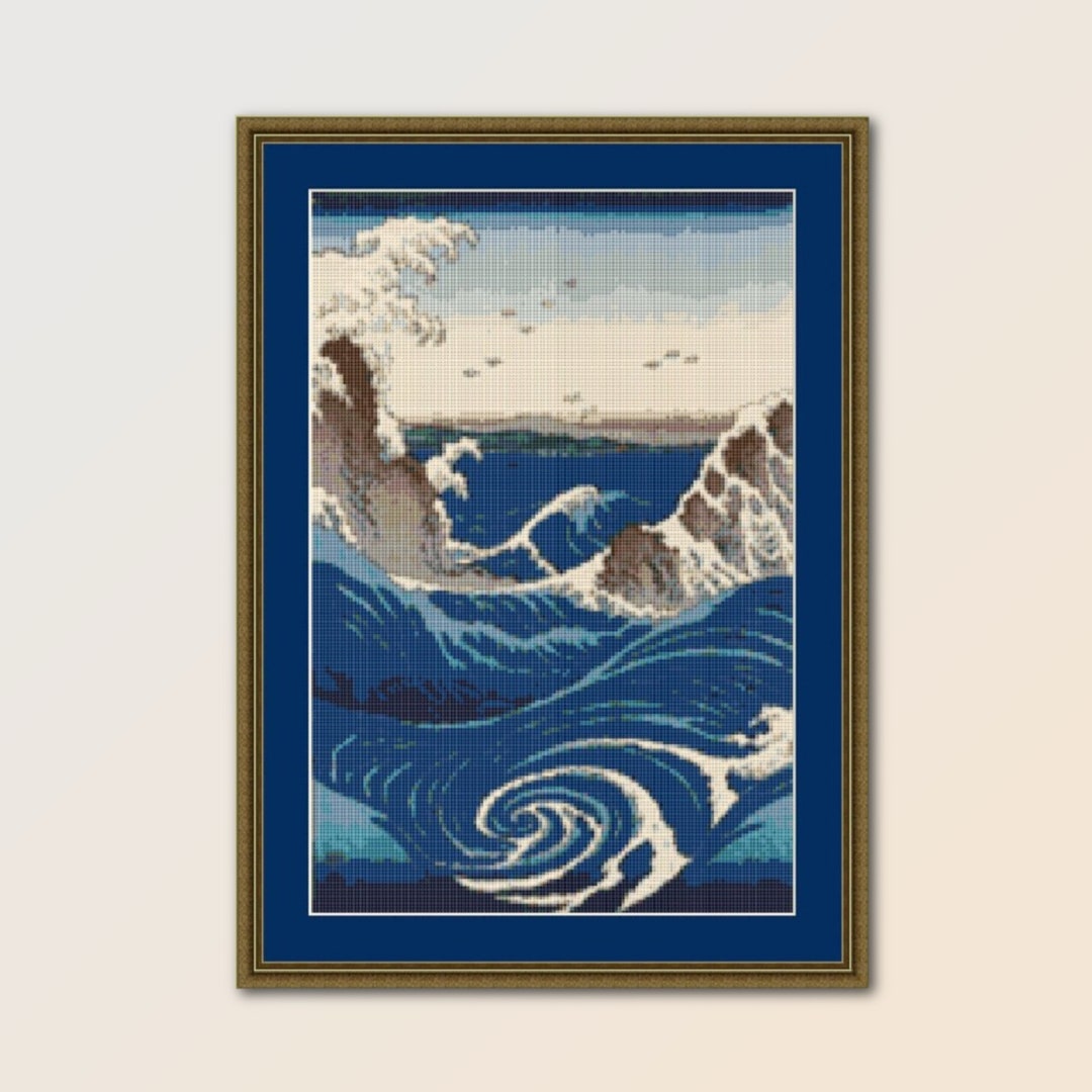 Japanese Fine Art Cross Stitch Pattern, Naruto Whirlpool, Instant ...