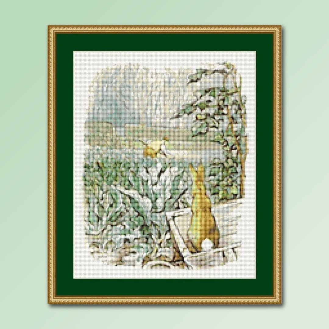 Beatrix Potter, Peter Rabbit Cross Stitch Pattern, "beyond Him Was the ...