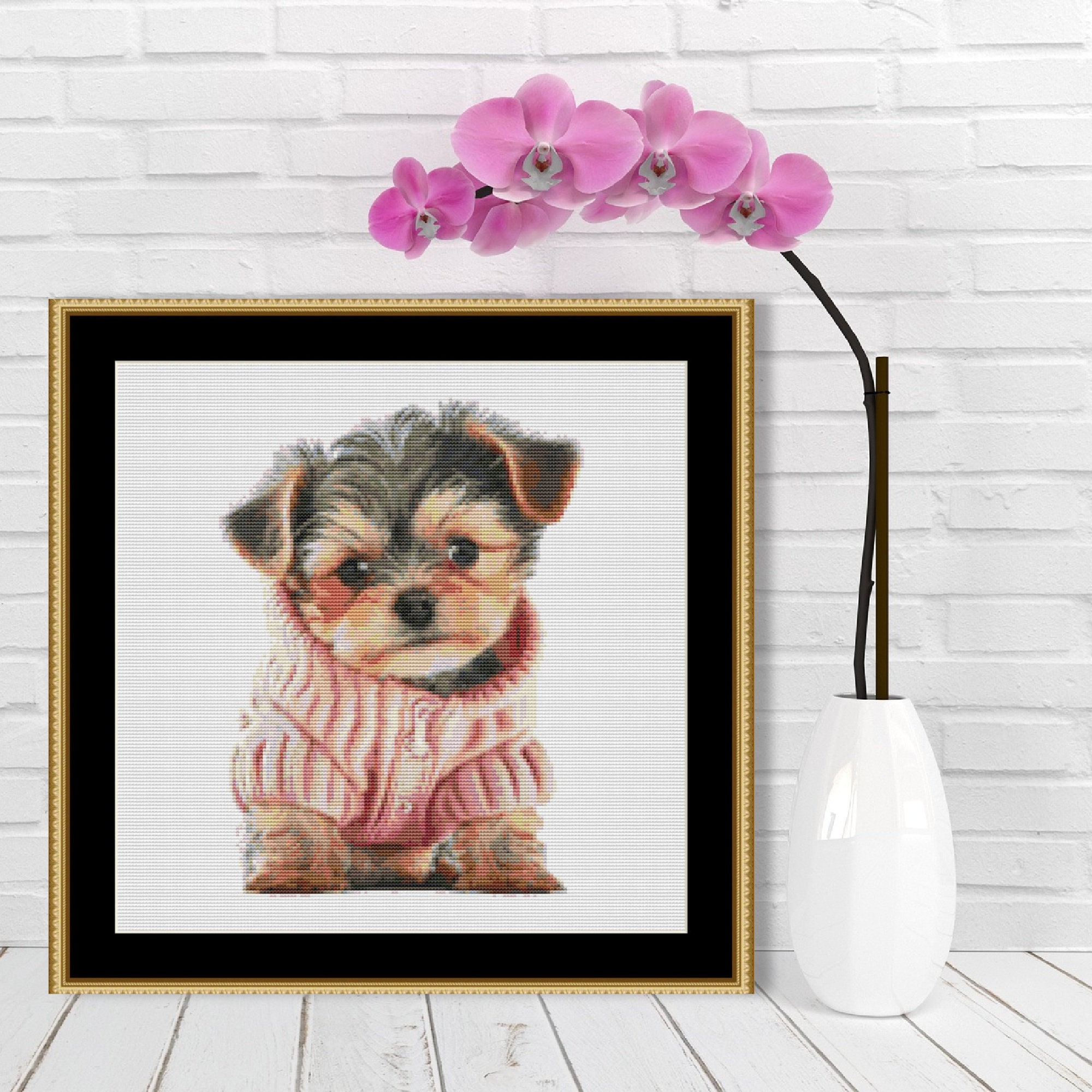 Yorkie Cross Stitch Pattern, Instant Download, Printable ...