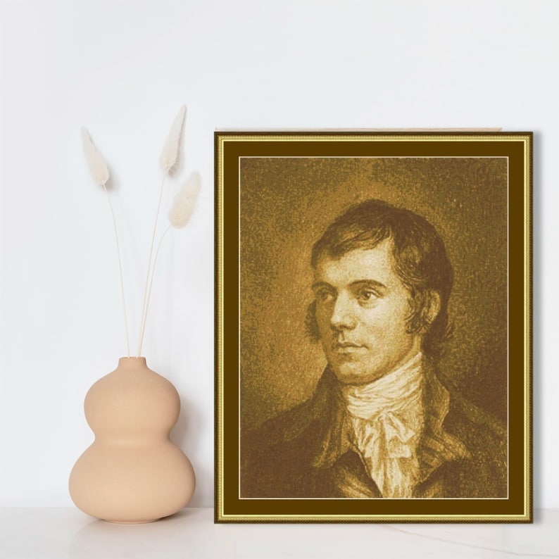 Robbie Burns Portrait Cross Stitch Pattern, Instant Download, Printable ...