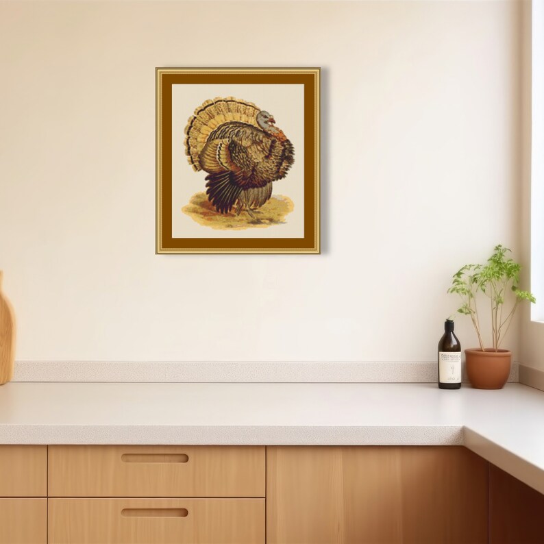 Kitchen Decor Cross Stitch Pattern, Wild Turkey, Instant Download ...