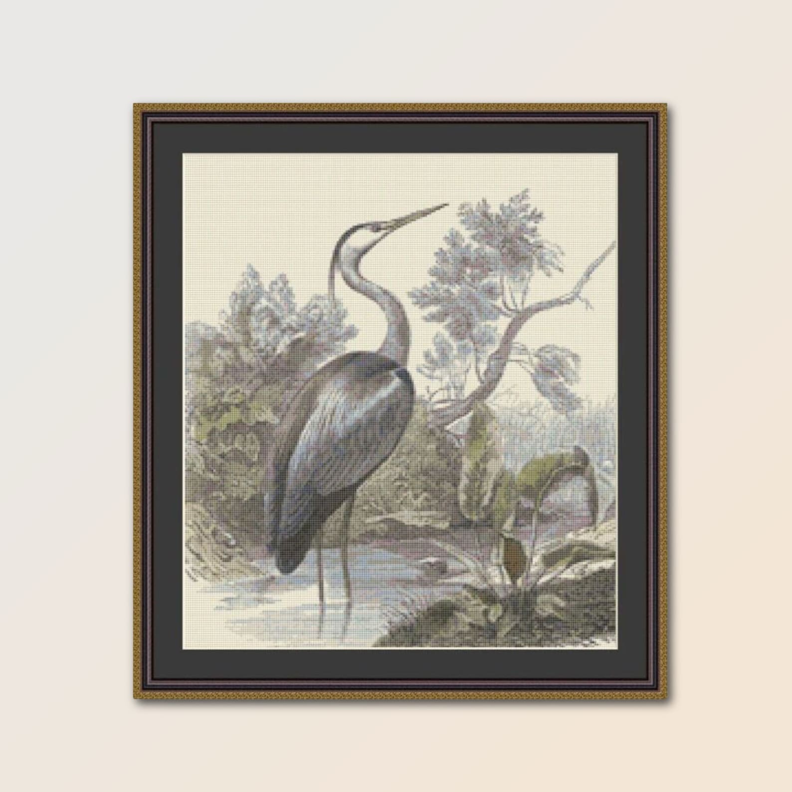 Heron Cross Stitch Pattern, Instant Download, Printable PDF Bird Chart ...