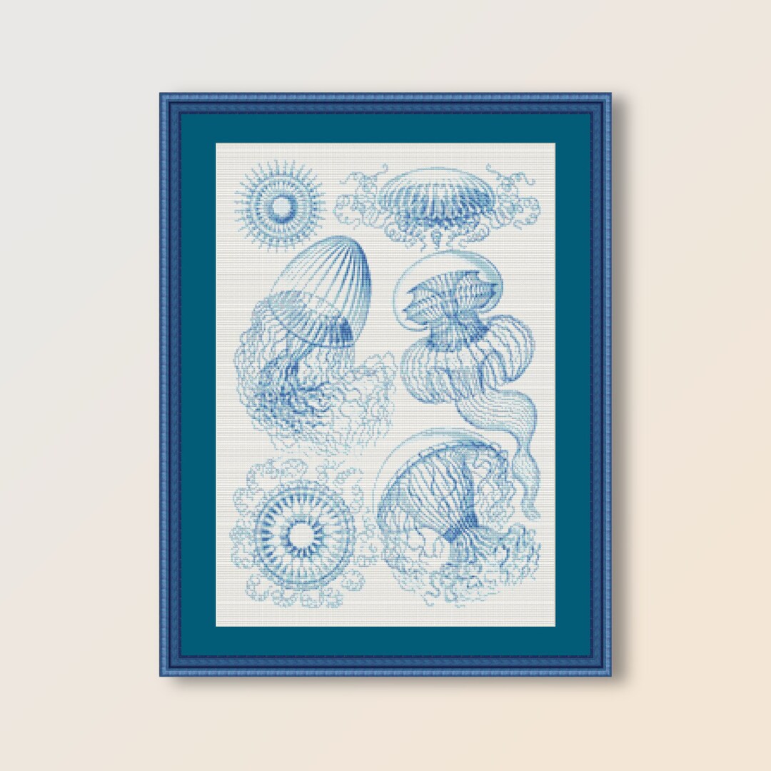 Ernst Haeckel Cross Stitch Pattern, Leptomedusae, Instant Download ...