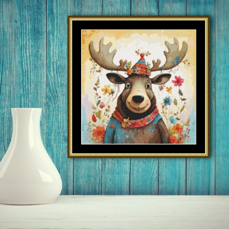 Marvin Moose Cross Stitch Pattern, Instant Download, Printable PDF ...