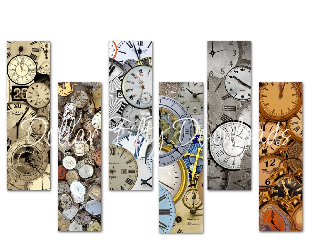 Timepiece Bookmarks: Printable Clock Designs for Journals (JPG, PDF) - Etsy
