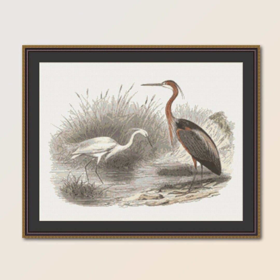 Egret and Heron Cross Stitch Pattern, Instant Digital Download ...