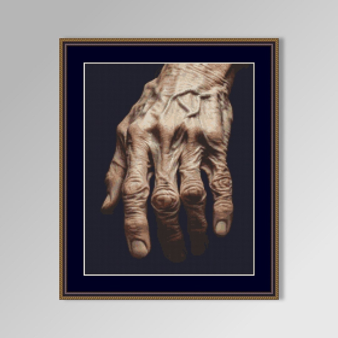 Photo Cross Stitch Pattern, Aging Hand, Instant Download, Printable PDF ...