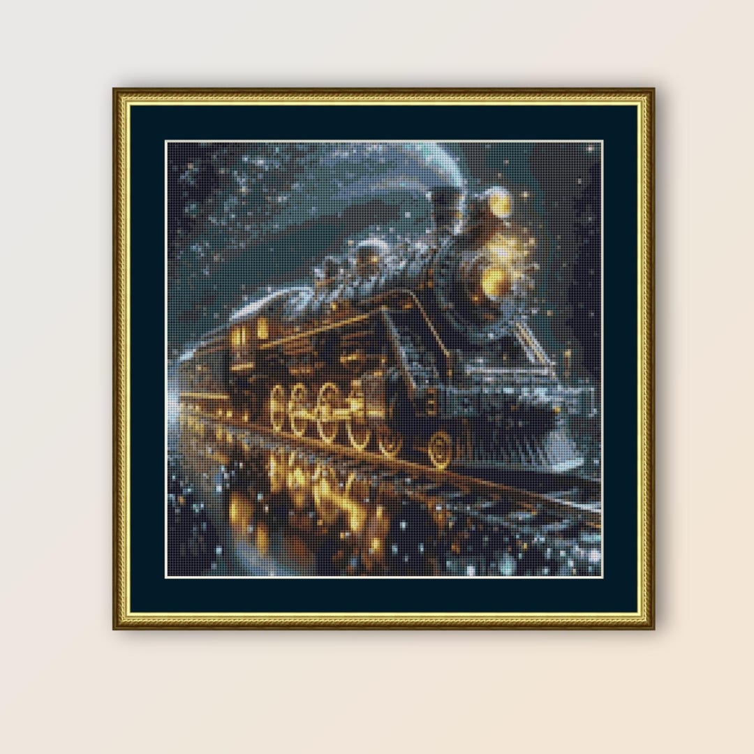 Night Train Cross Stitch Pattern, Instant Download Railway, Printable ...