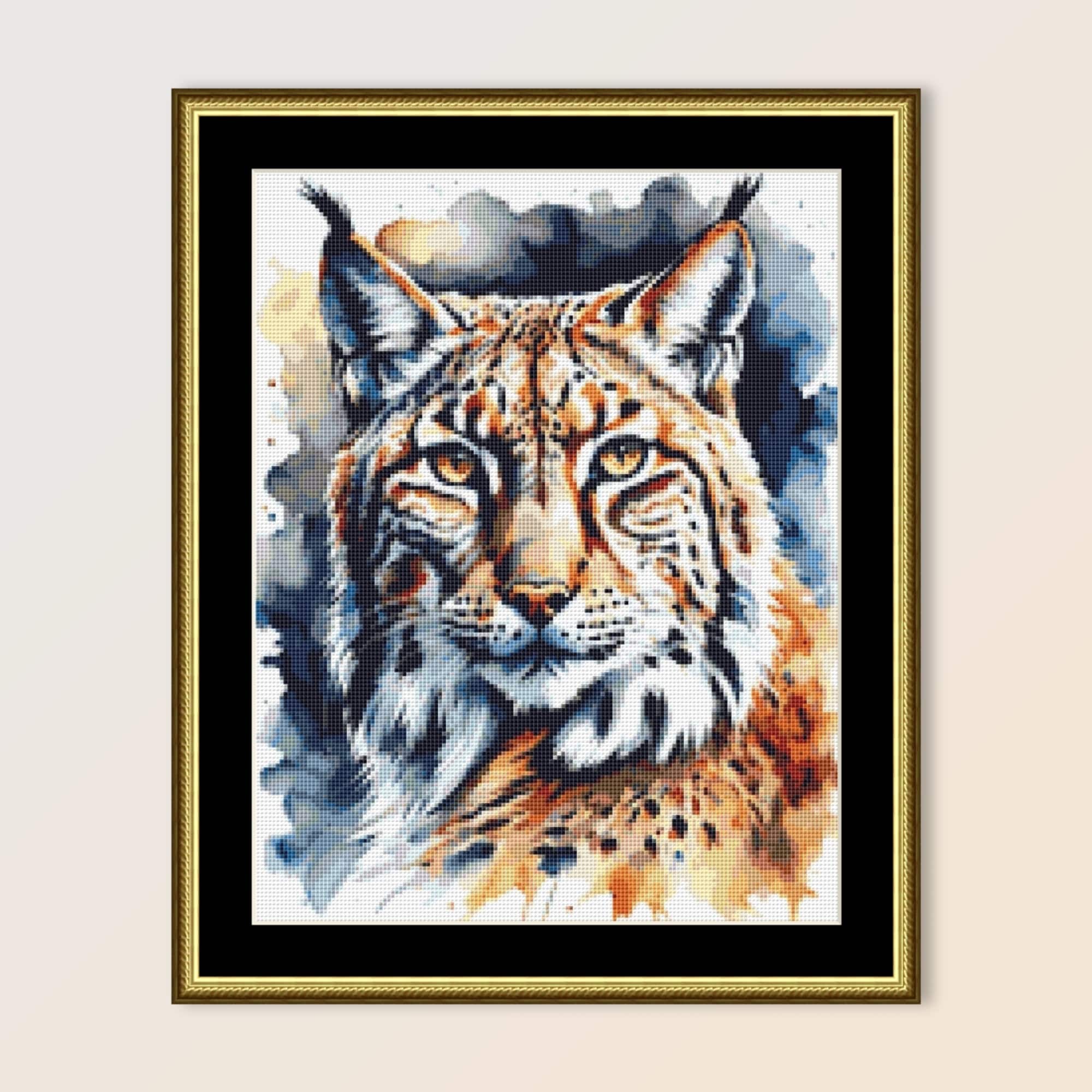 Watercolour Lynx Cross Stitch Pattern, Instant Download, Printable PDF ...
