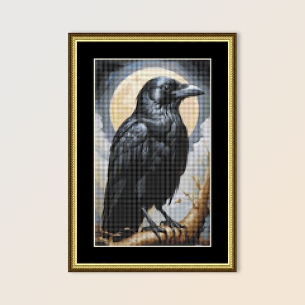 Raven Cross Stitch - Etsy