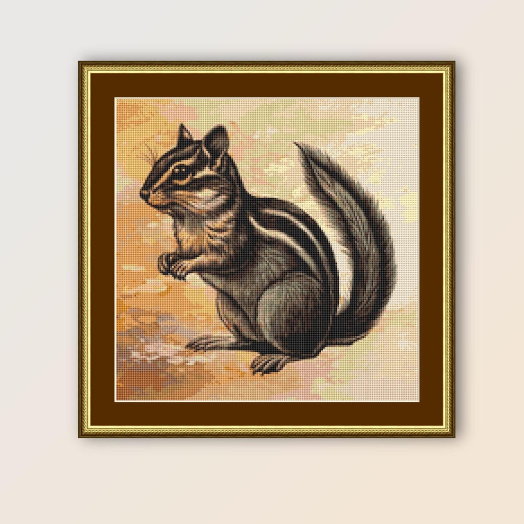 Chipmunk Silhouette Cross Stitch Pattern, Instant Download, Printable ...