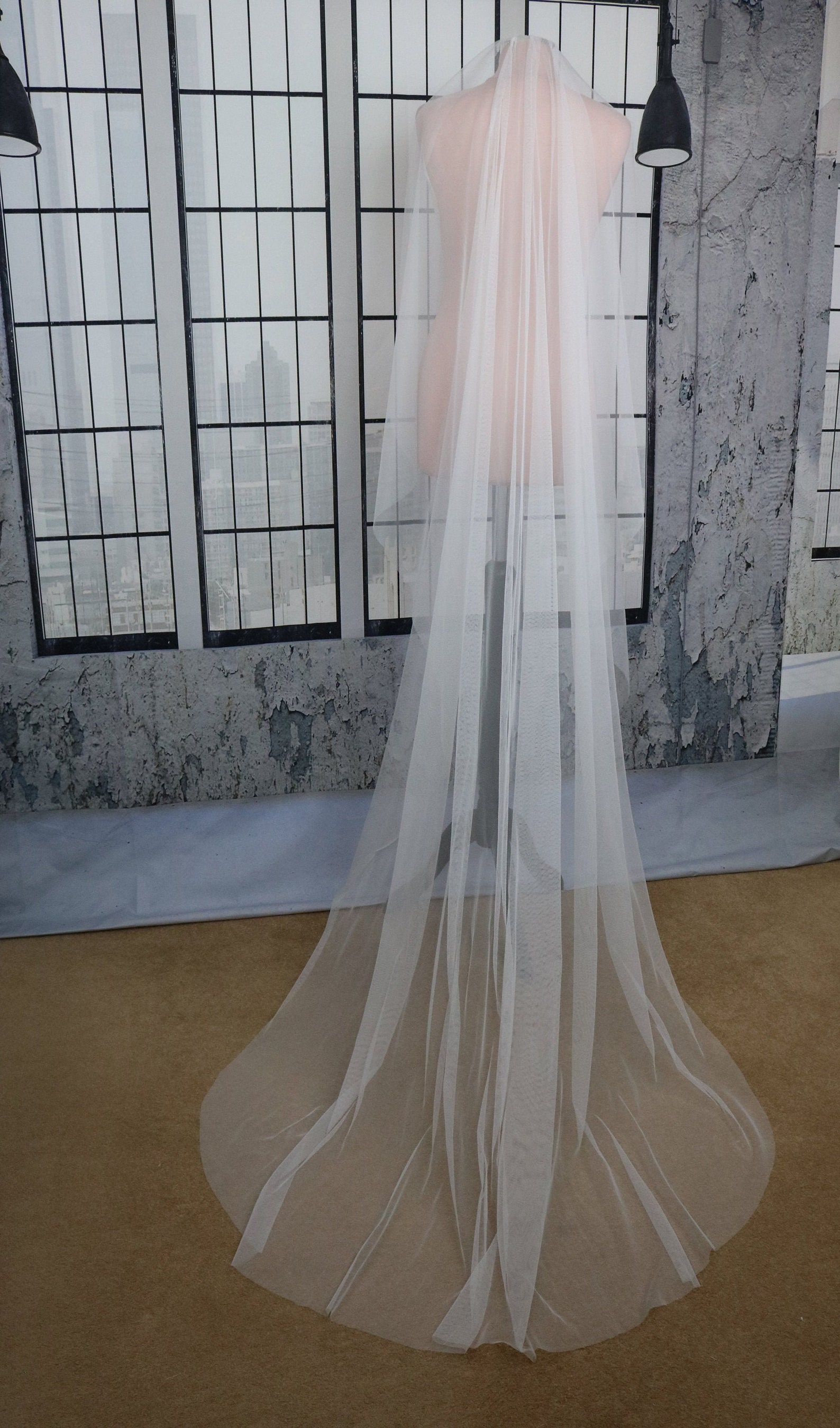 Wedding Veil, Bridal Plain Veil, Tulle Veil, Bridal Veil, Ivory Veil ...