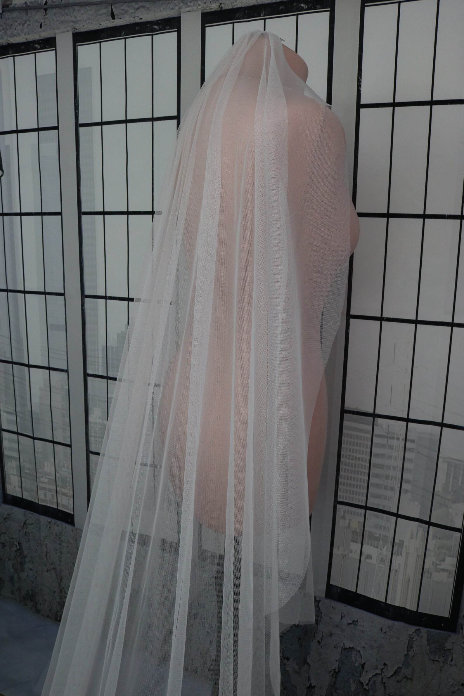 Wedding Veil, Bridal Plain Veil, Tulle Veil, Bridal Veil, Ivory Veil ...