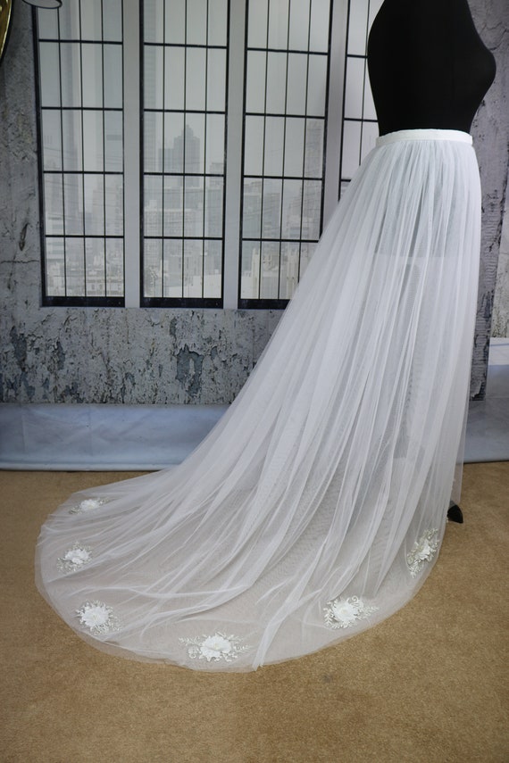 Bridal Detachable Lace Train Ivory Attached Lace Train - Etsy