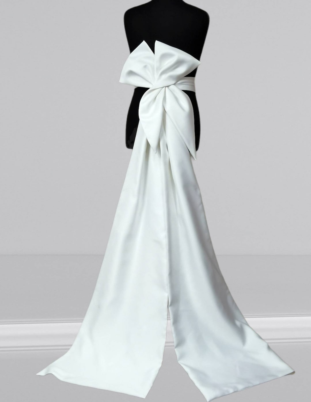 Ivory Satin Detachable Train, Bridal Train With Big Bow, Train With ...