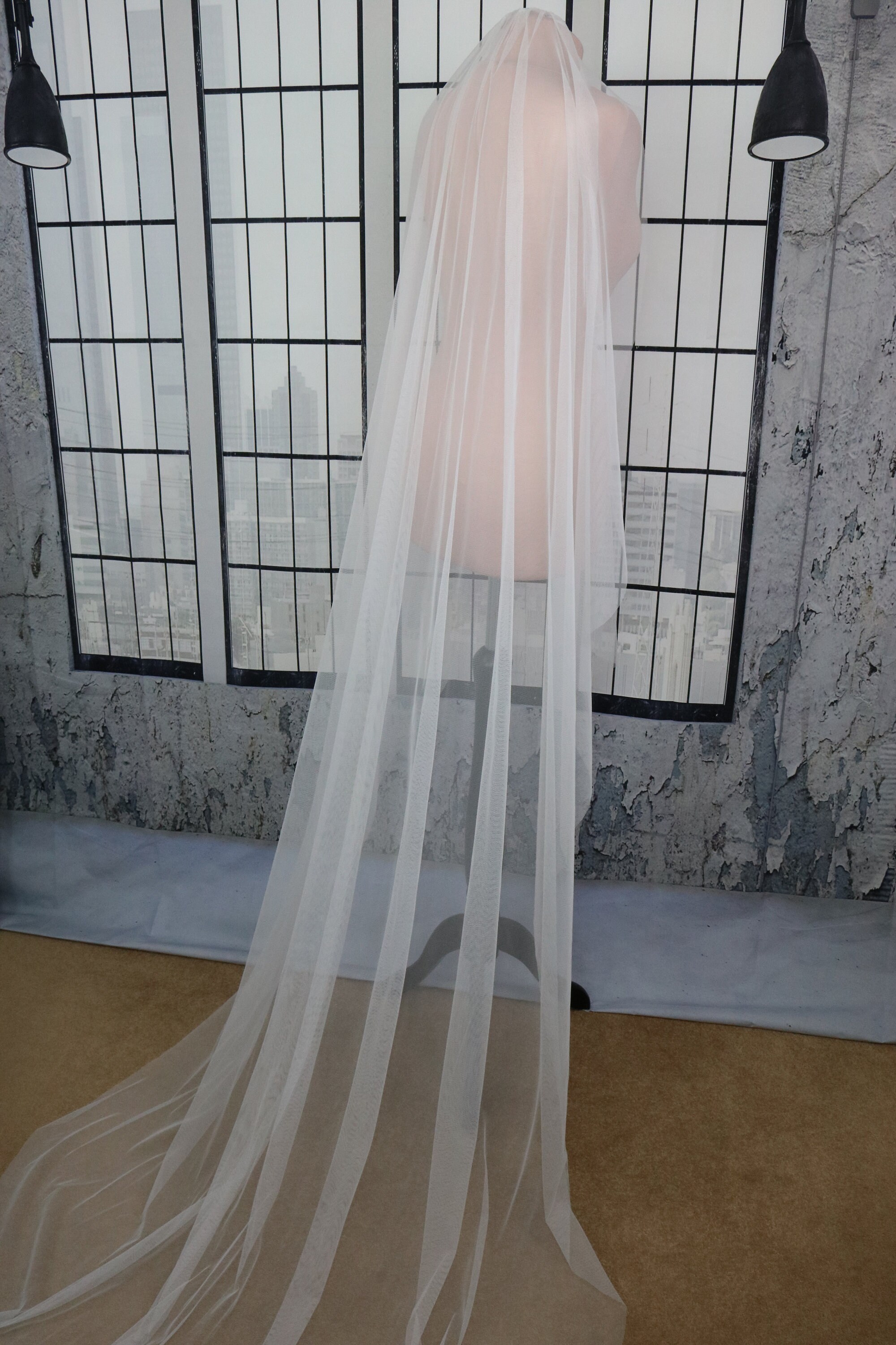 Wedding Veil, Bridal Plain Veil, Tulle Veil, Bridal Veil, Ivory Veil ...