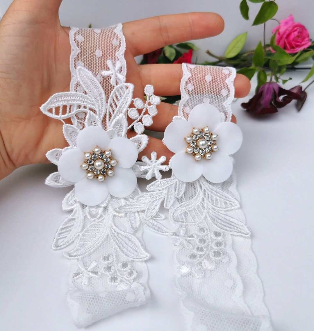Bridal Garter Set, Soft Ivory Garters Set, Wedding Garter Made From 3D ...