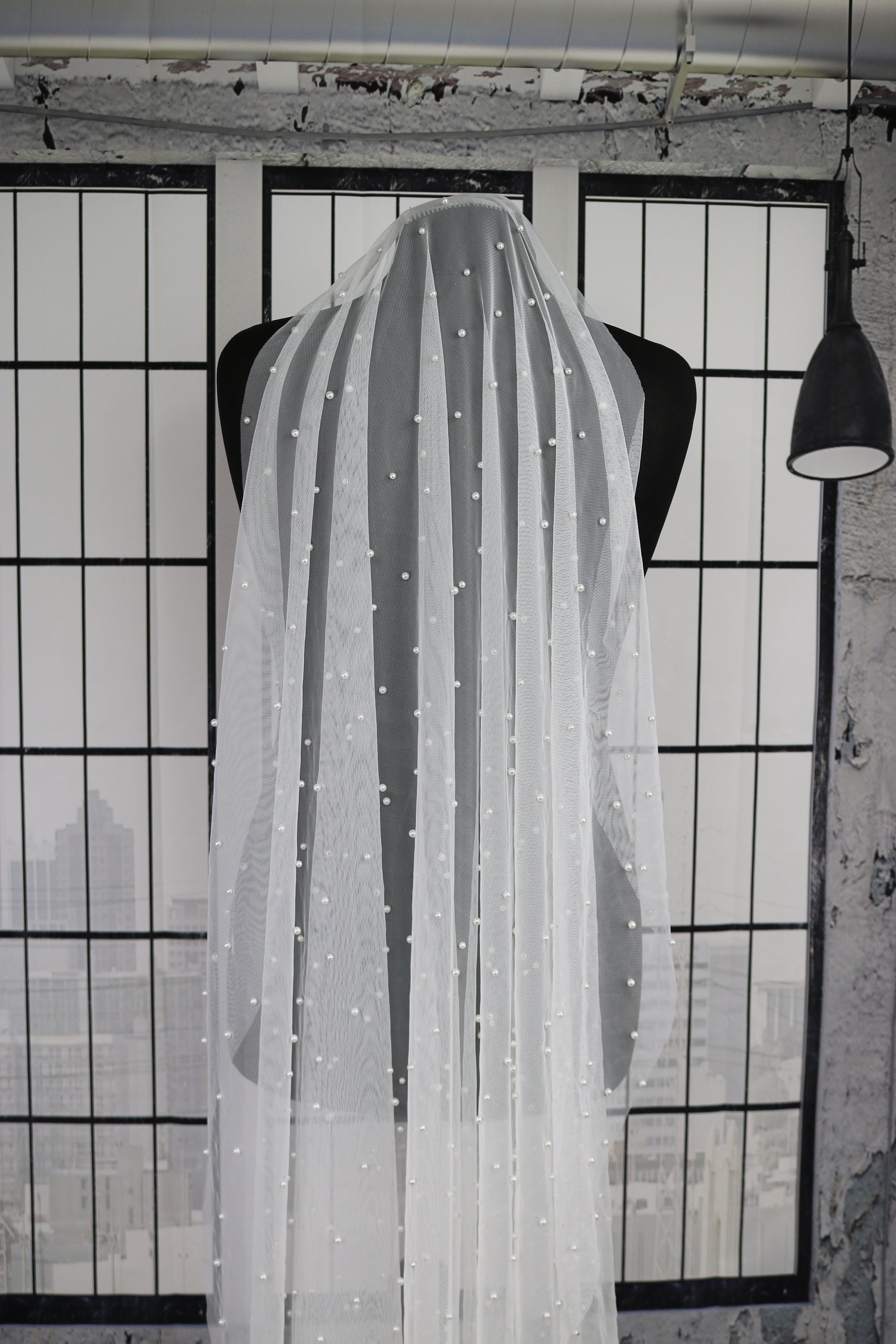 Pearl Veil Wedding Veil With Pearls Bridal Pearl Veil Tulle - Etsy UK