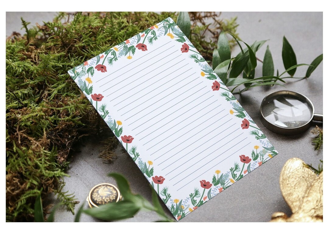 Wildflower Poppy Letter Paper Printable Set - Etsy