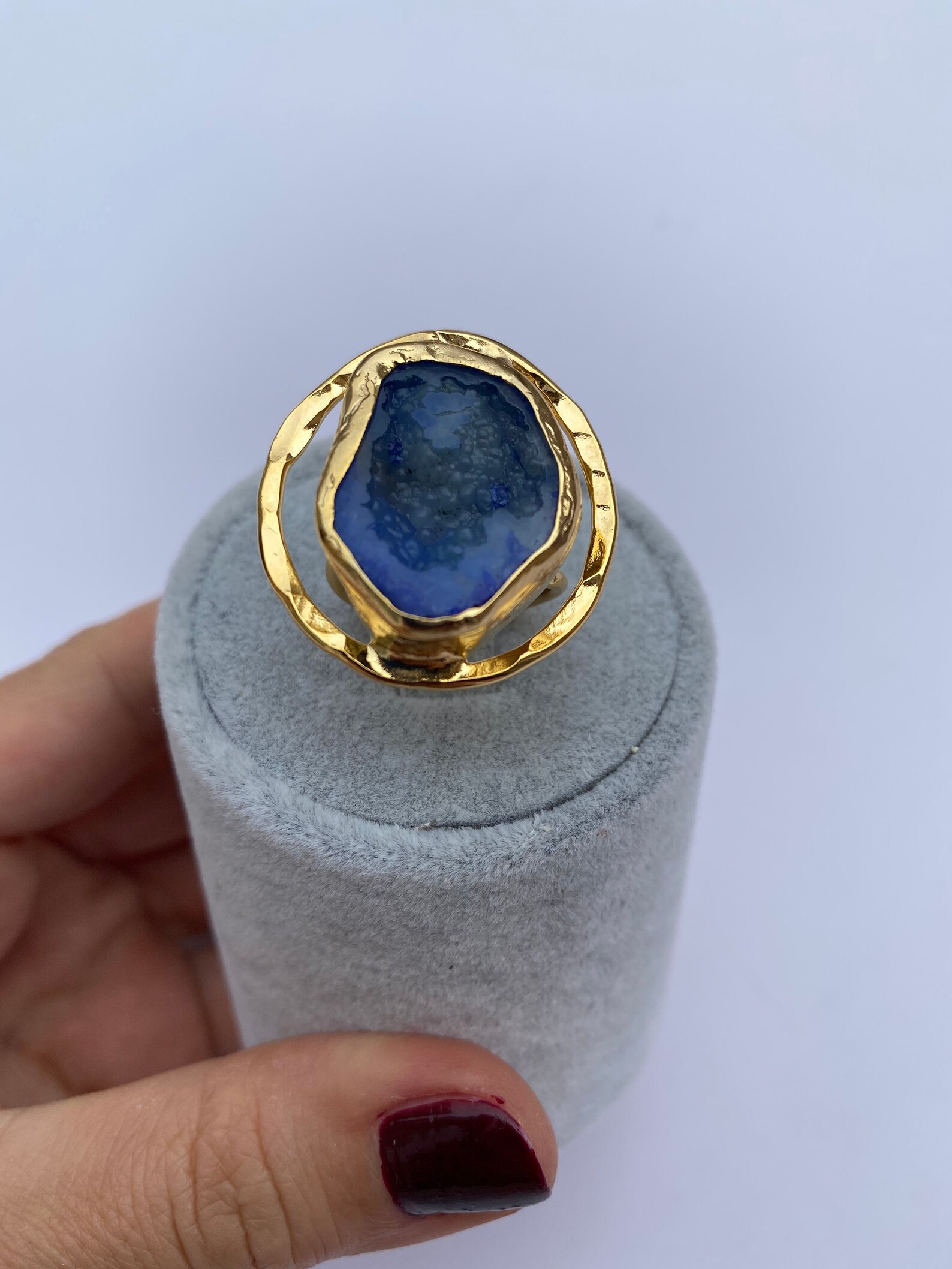 Agate Stone Ring/handmade Ring/gold Plated Ring/brass Gold Plated ...