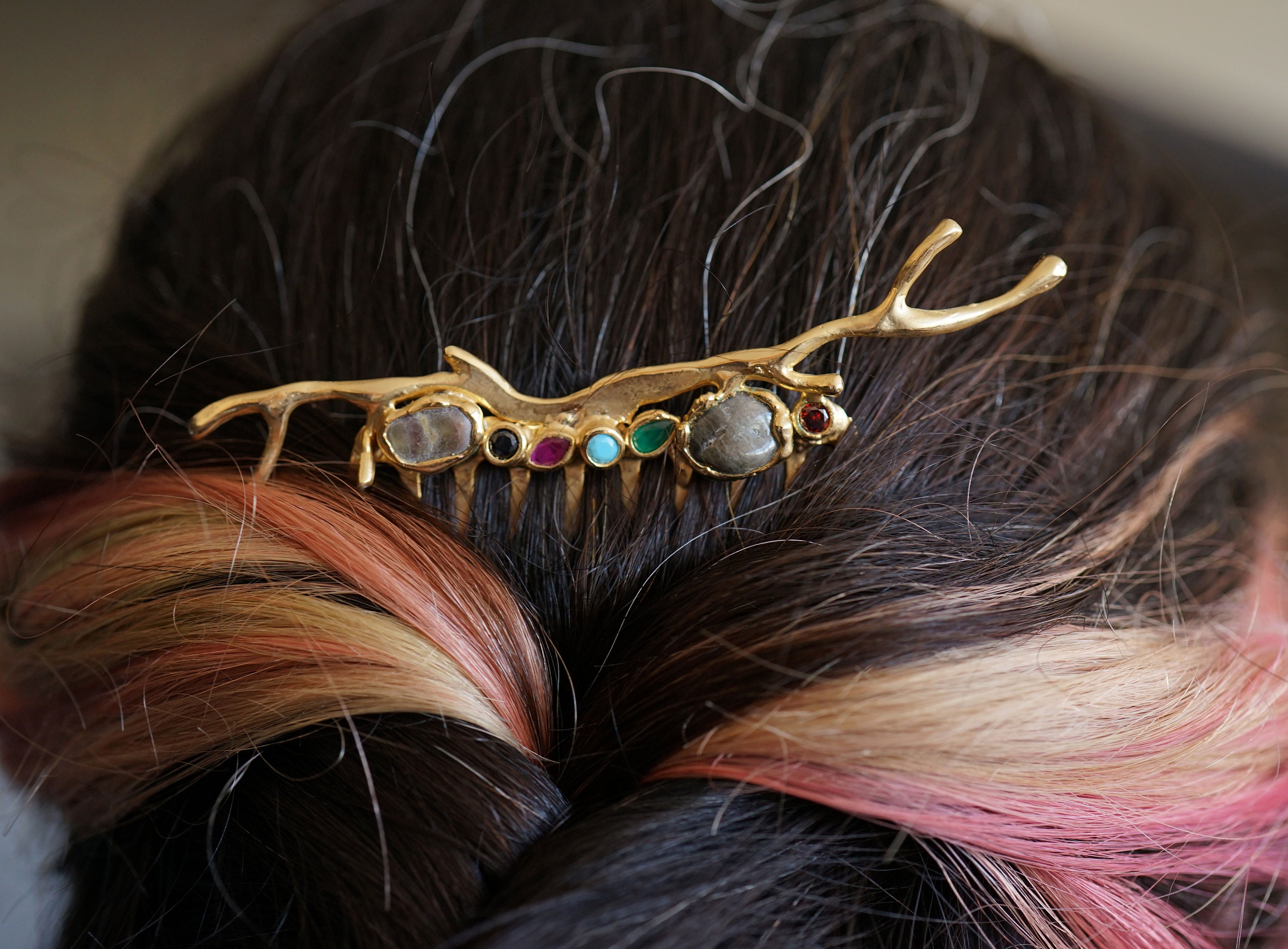 Handmade Comb Buckle/hair Accessories/comb Buckle/gold Plated Com ...