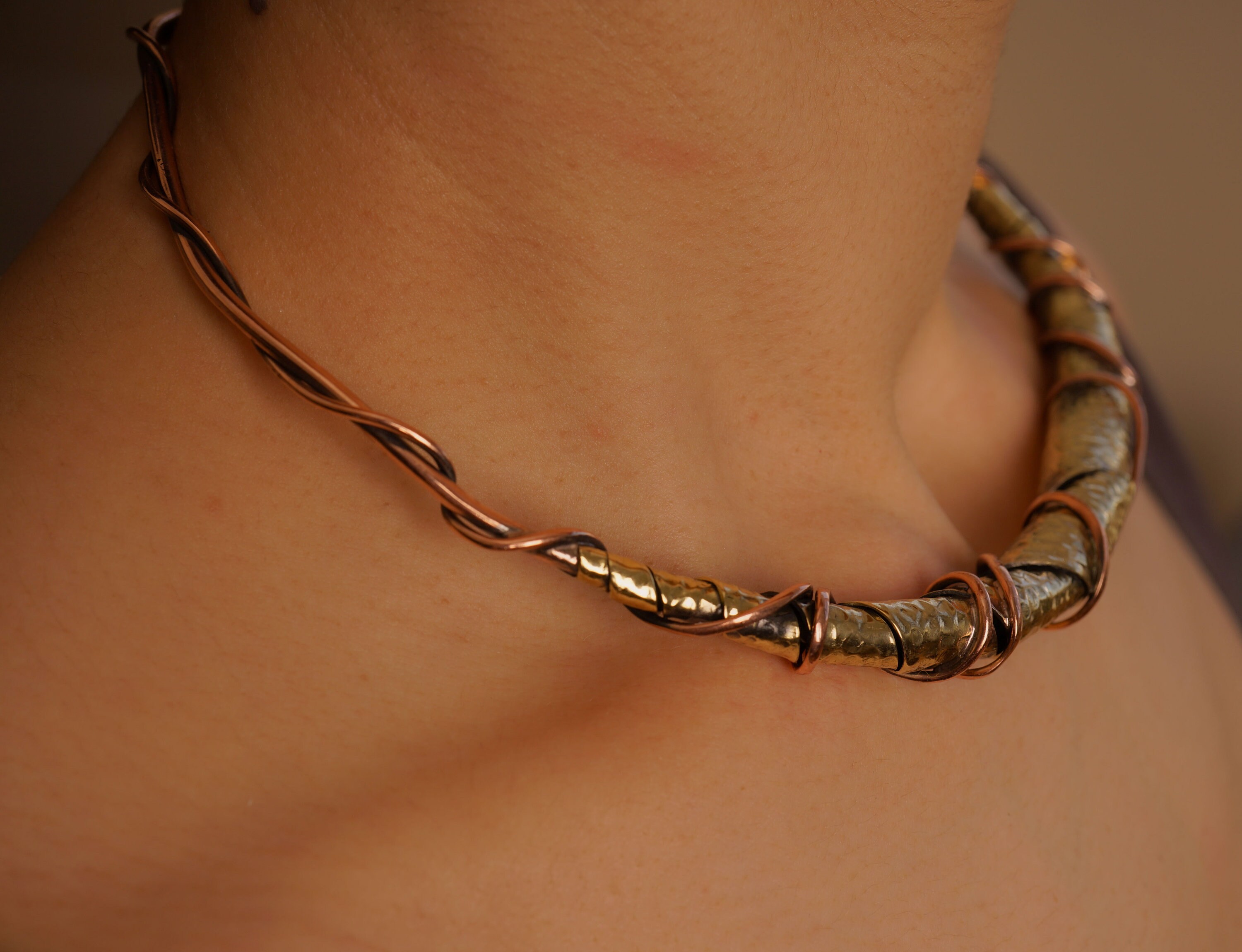 Collar de cobre collar / collar de envoltura de cobre Wier | Etsy