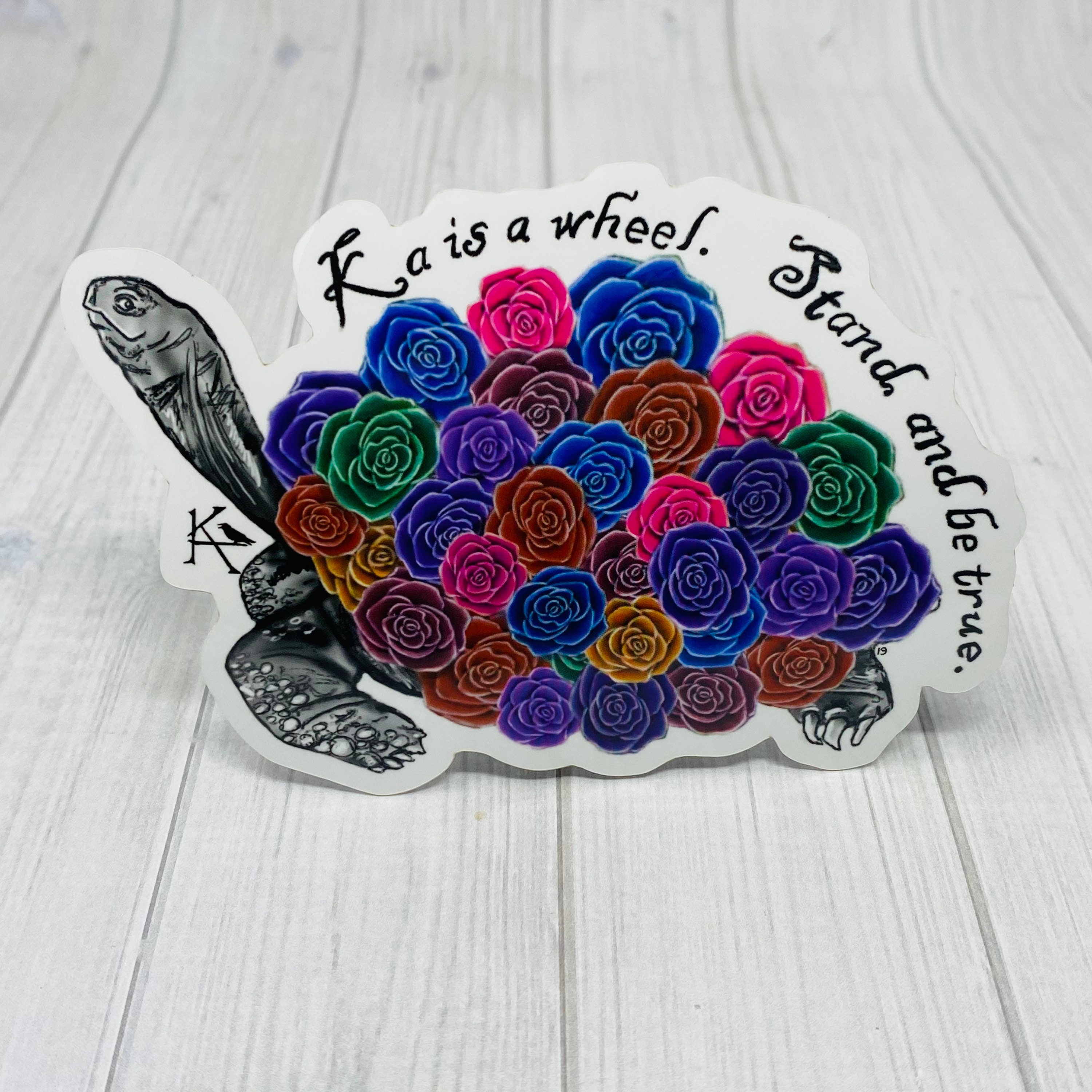 LARGE Vinyl Sticker Ka is a Wheel Stand and Be True | Etsy