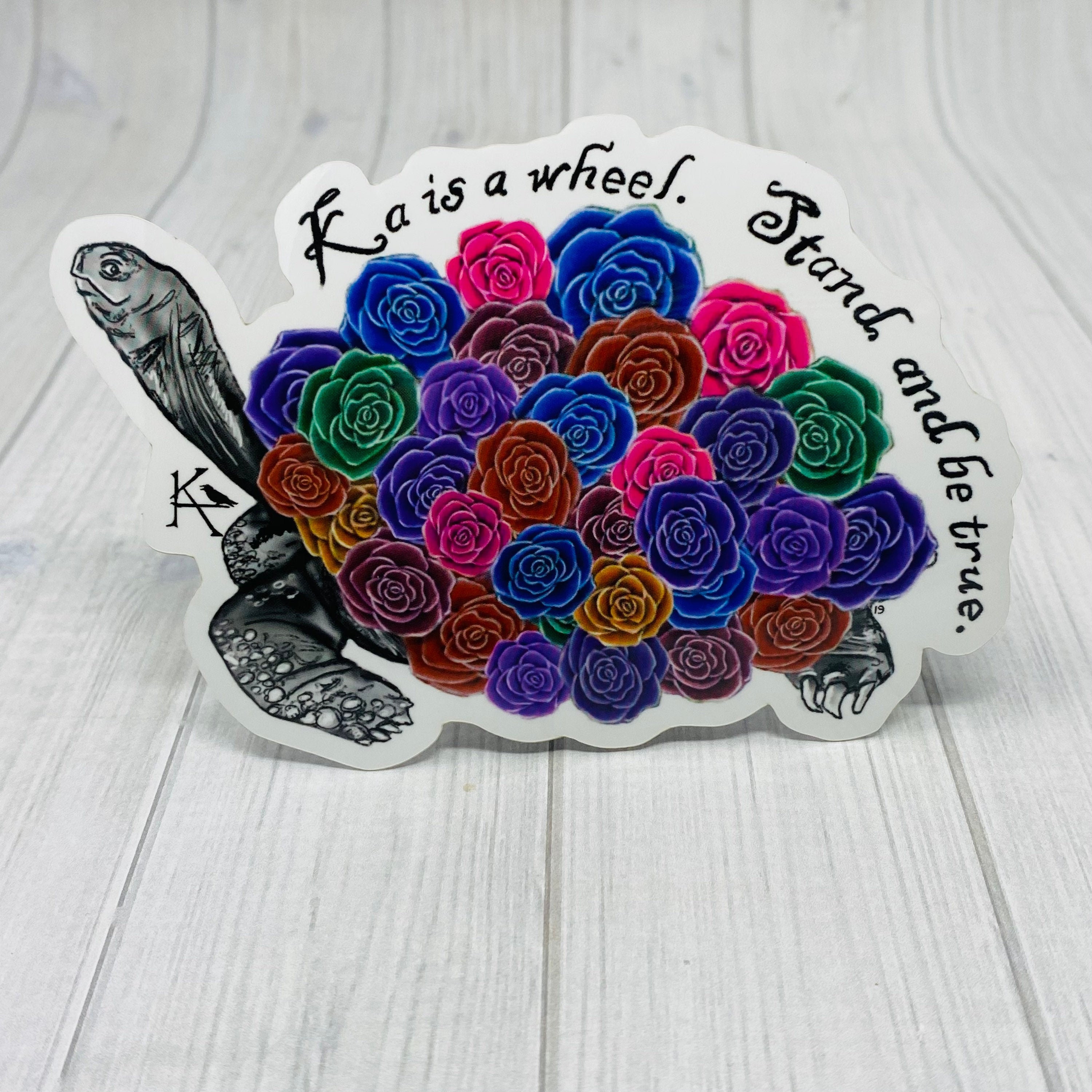 LARGE Vinyl Sticker Ka is a Wheel Stand and Be True | Etsy