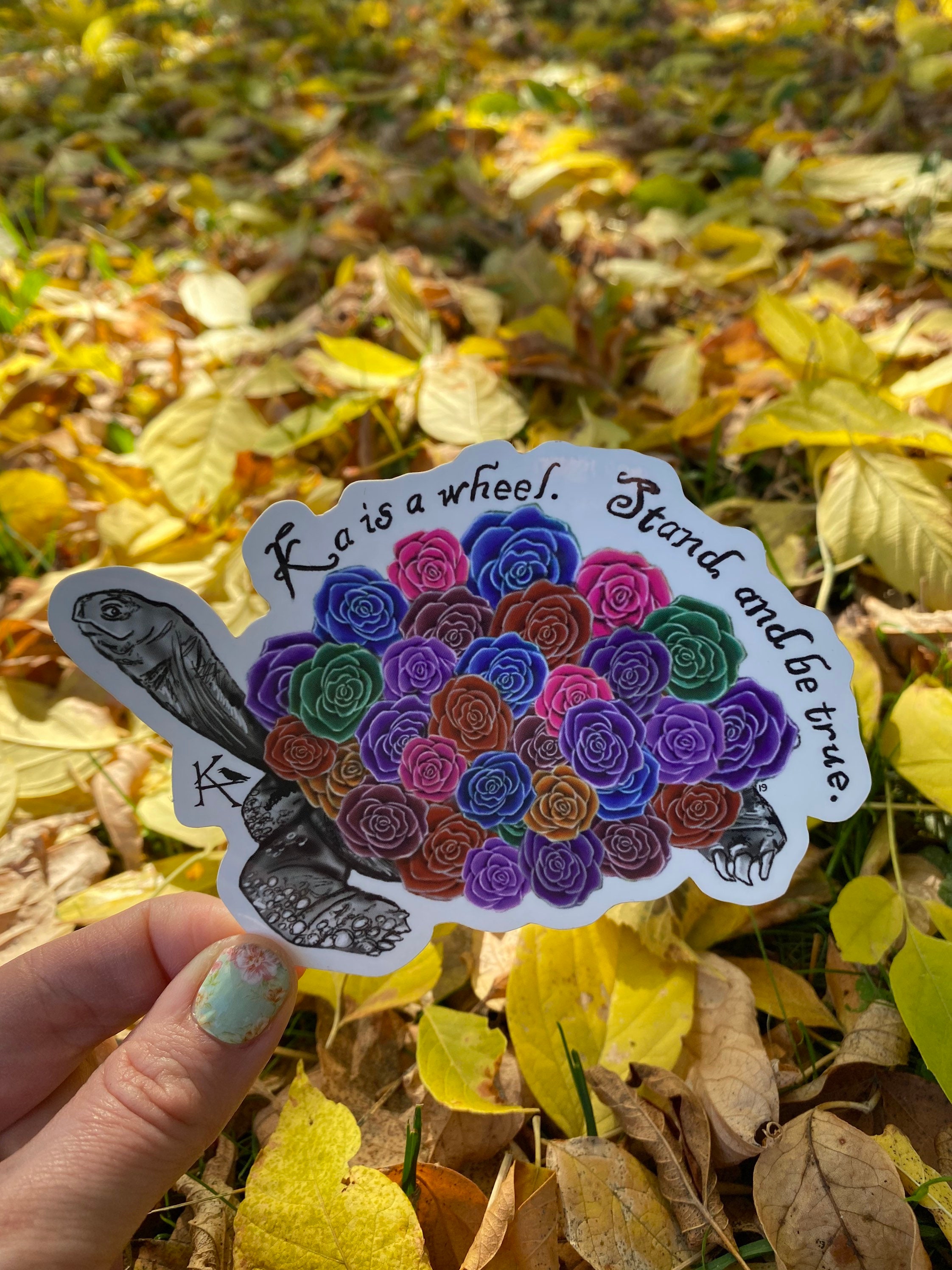 LARGE Vinyl Sticker Ka is a Wheel Stand and Be True | Etsy