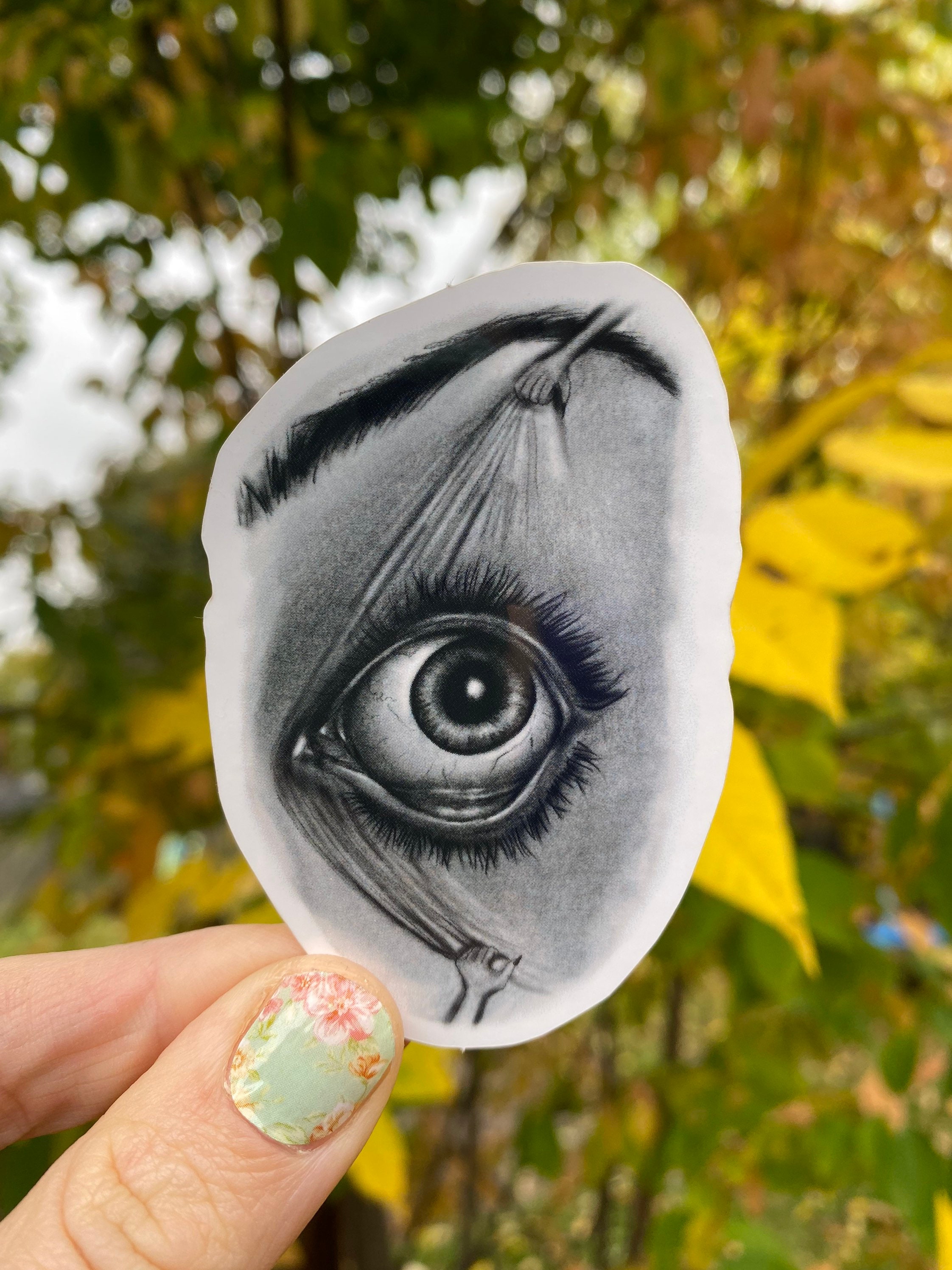 Eye Stickers Wake Up Eyeball Art Pencil Artwork Creepy - Etsy