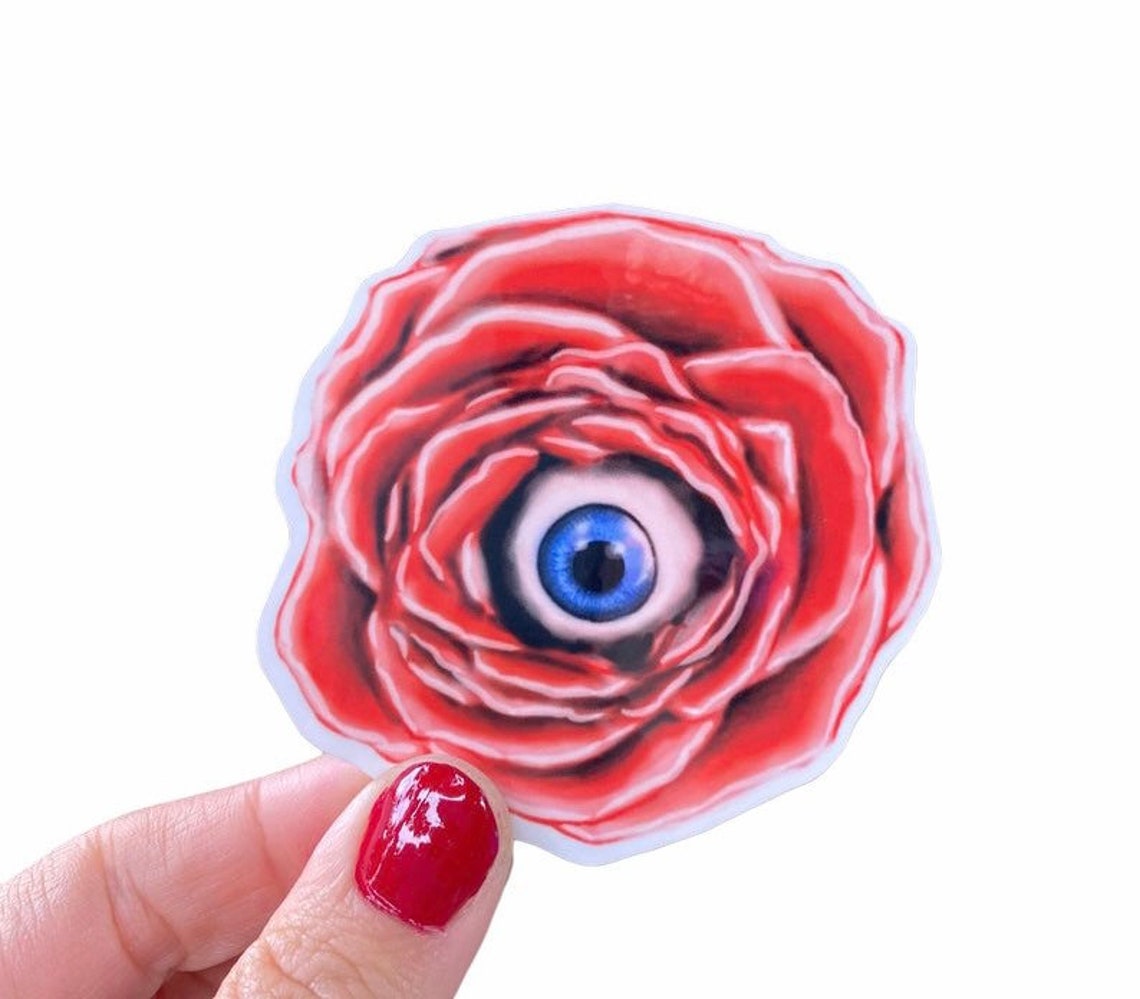Eye Flower Vinyl Sticker Rose Eye Ball Eyeball Creepy - Etsy