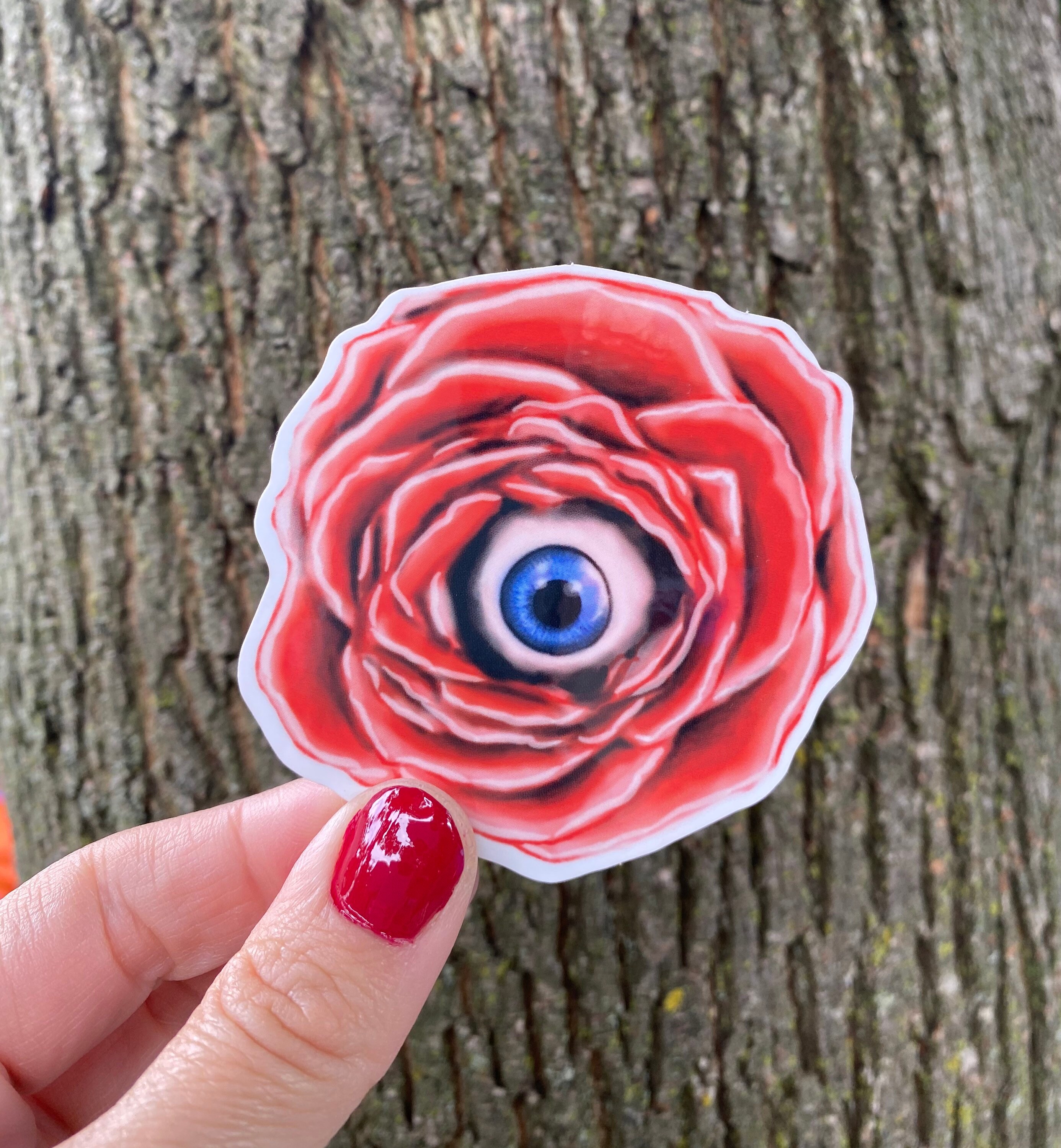Eye Flower, Vinyl Sticker | Rose, Eye Ball, Eyeball, Creepy, Spooky ...
