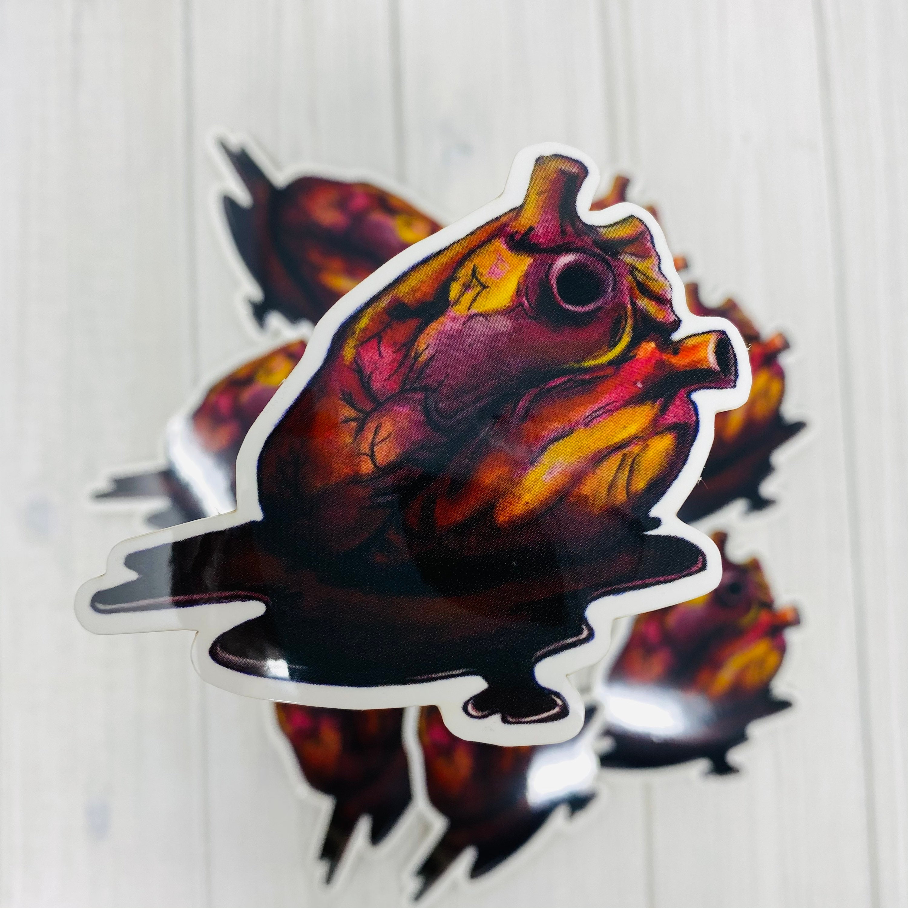 Heart Sticker, Cardiologist Gifts, Bleeding Heart, Anatomy Art ...