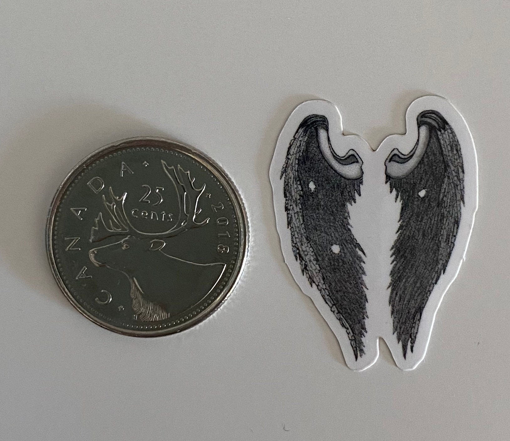Tiny Angel Wing Sticker | Small 1", Tattoo Drawing Stickers, Torn Wings ...