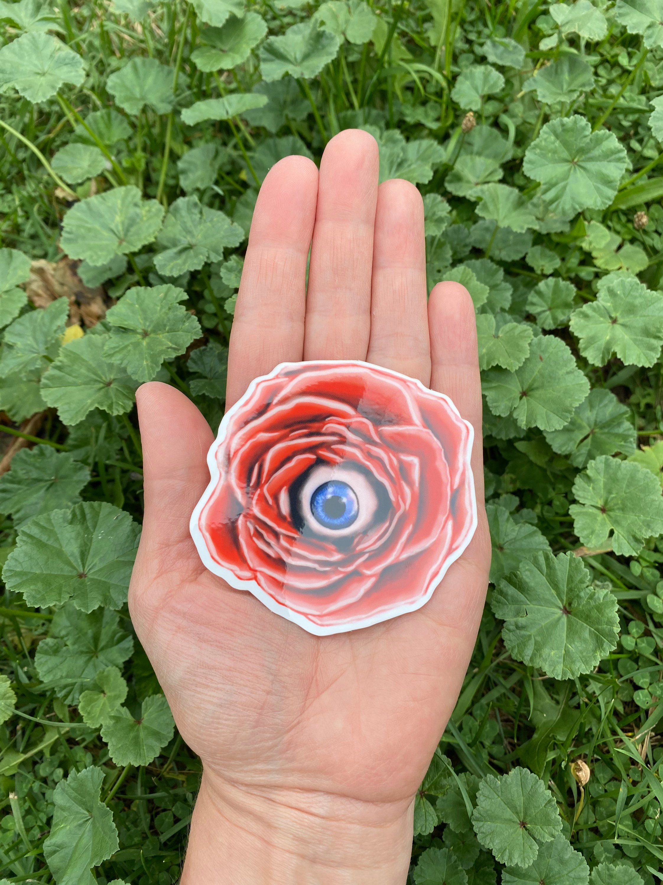 Eye Flower Vinyl Sticker Rose Eye Ball Eyeball Creepy - Etsy