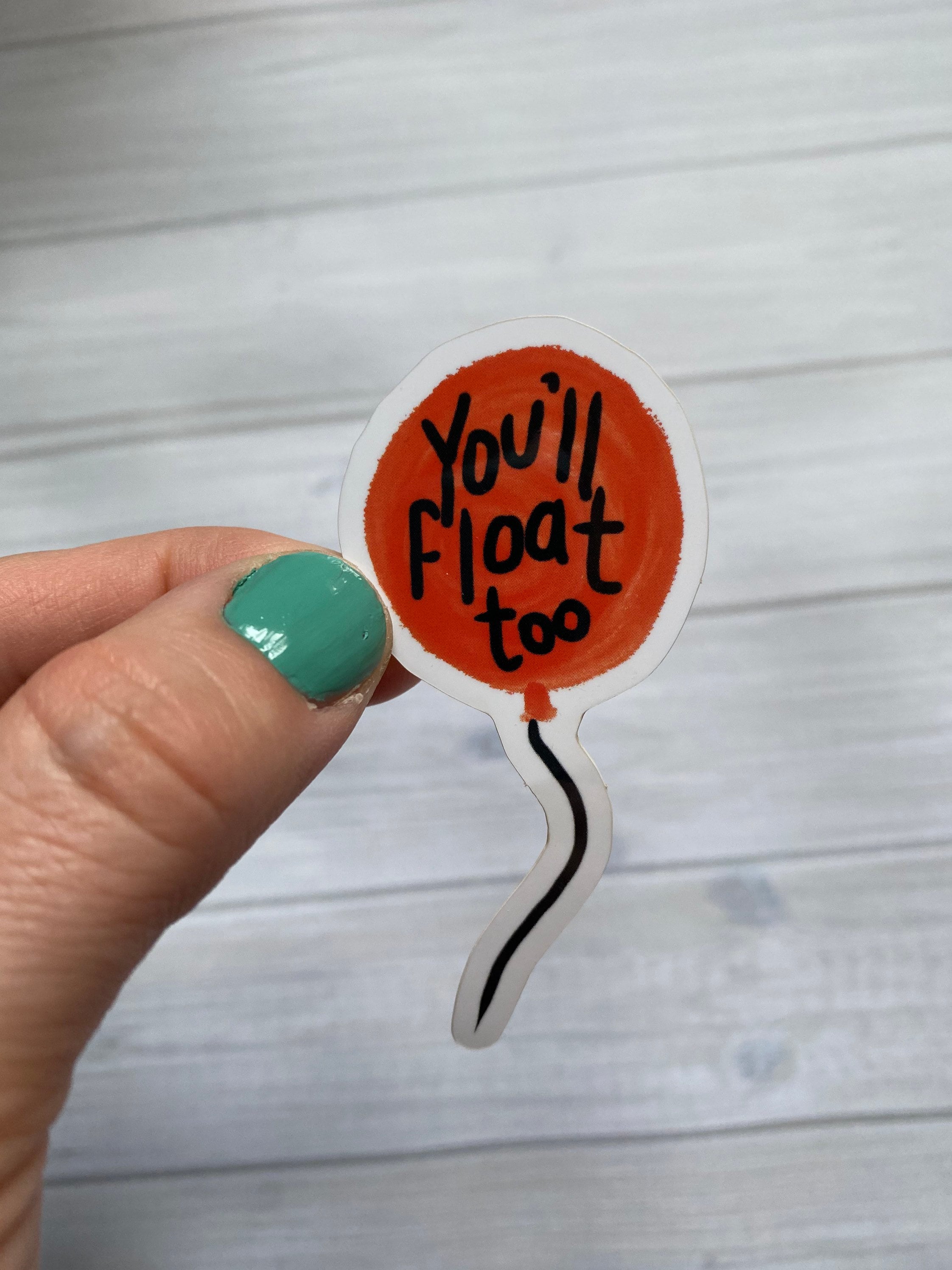 Vinyl Sticker It Clown Youll Float Too Red Balloon | Etsy