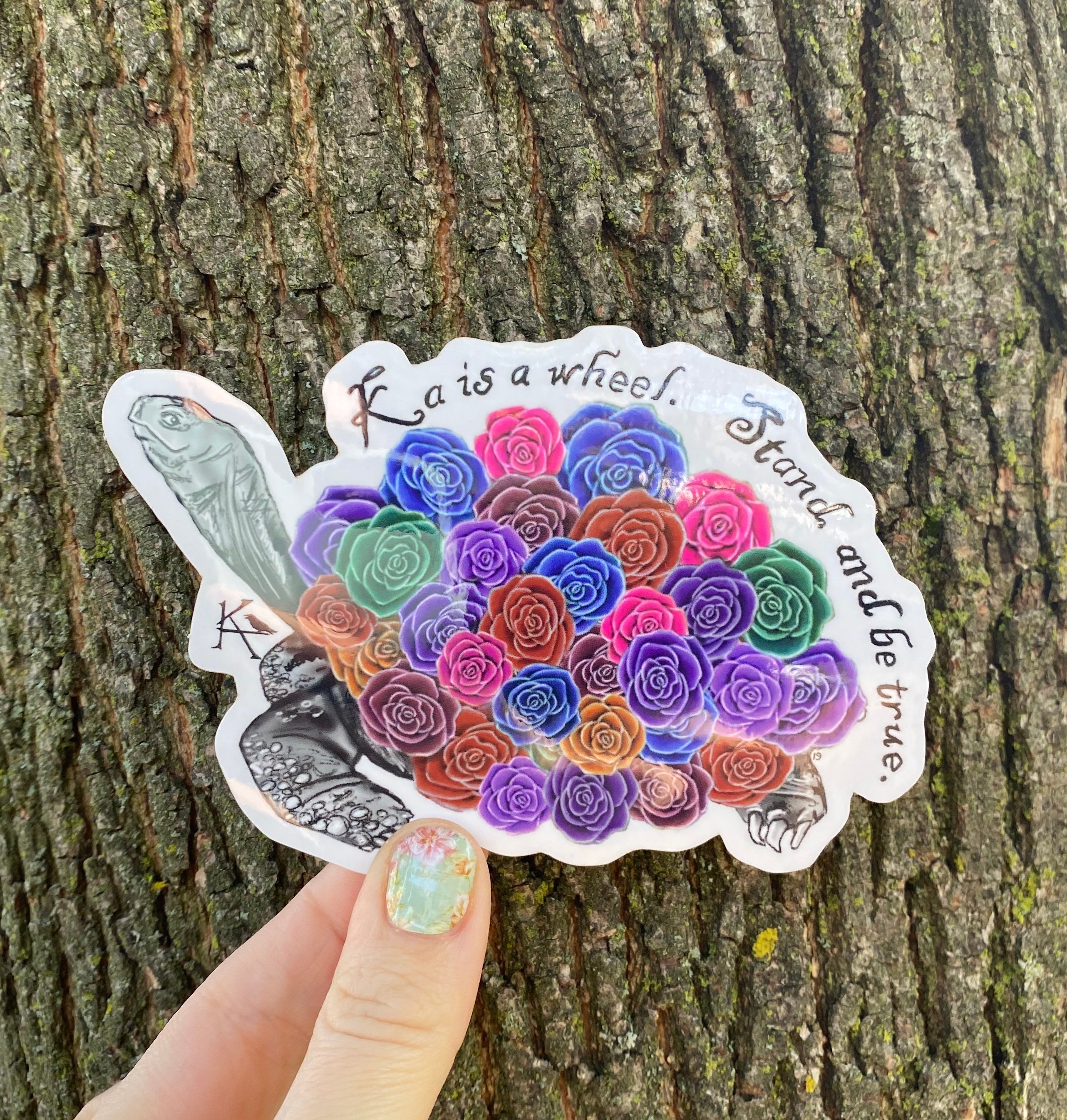 LARGE, Vinyl Sticker, Ka is a Wheel, Stand and Be True | Turtle, Dark ...