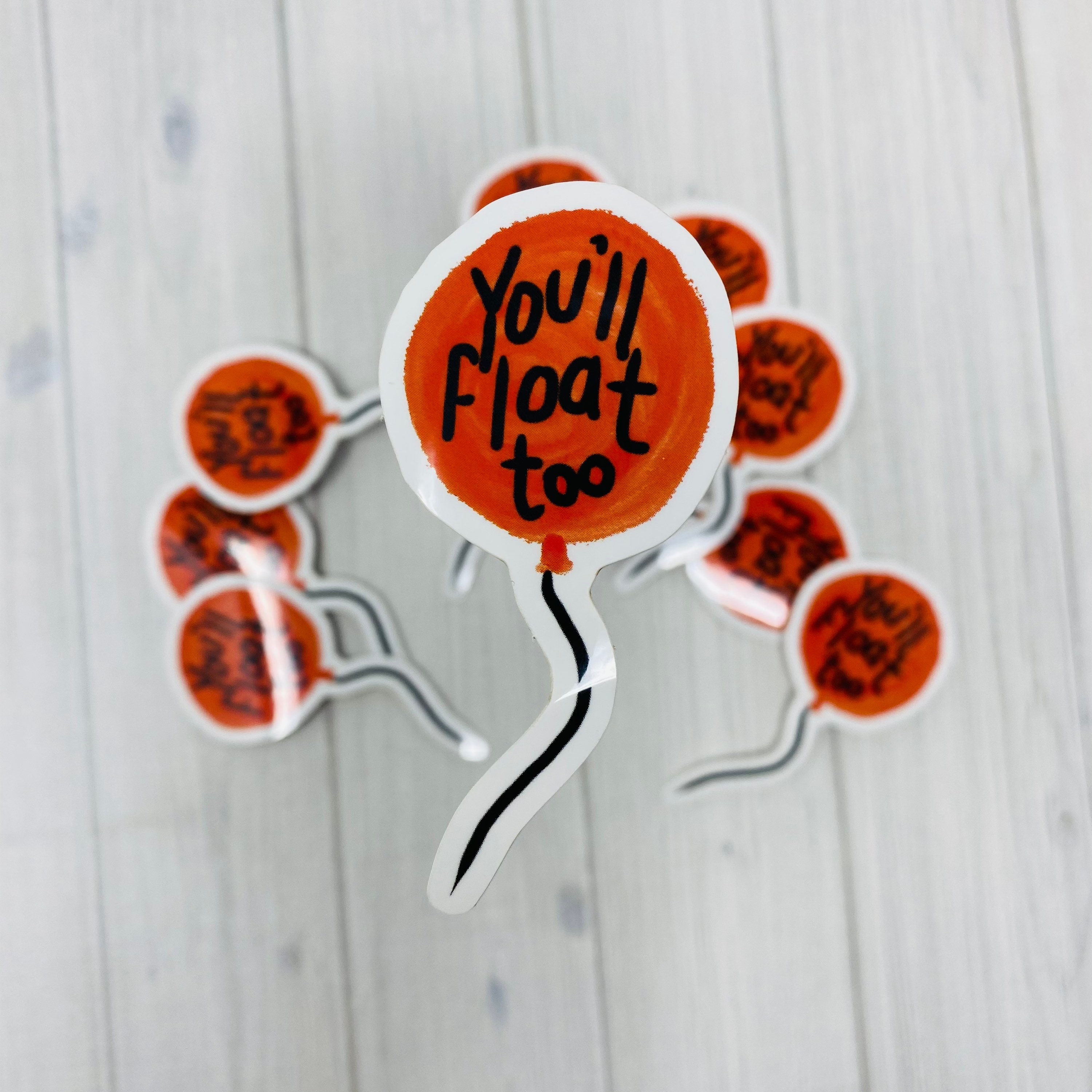 Vinyl Sticker, It Clown Youll Float Too Red Balloon, Stephen King, Drawing, Fan, Books, Book ...
