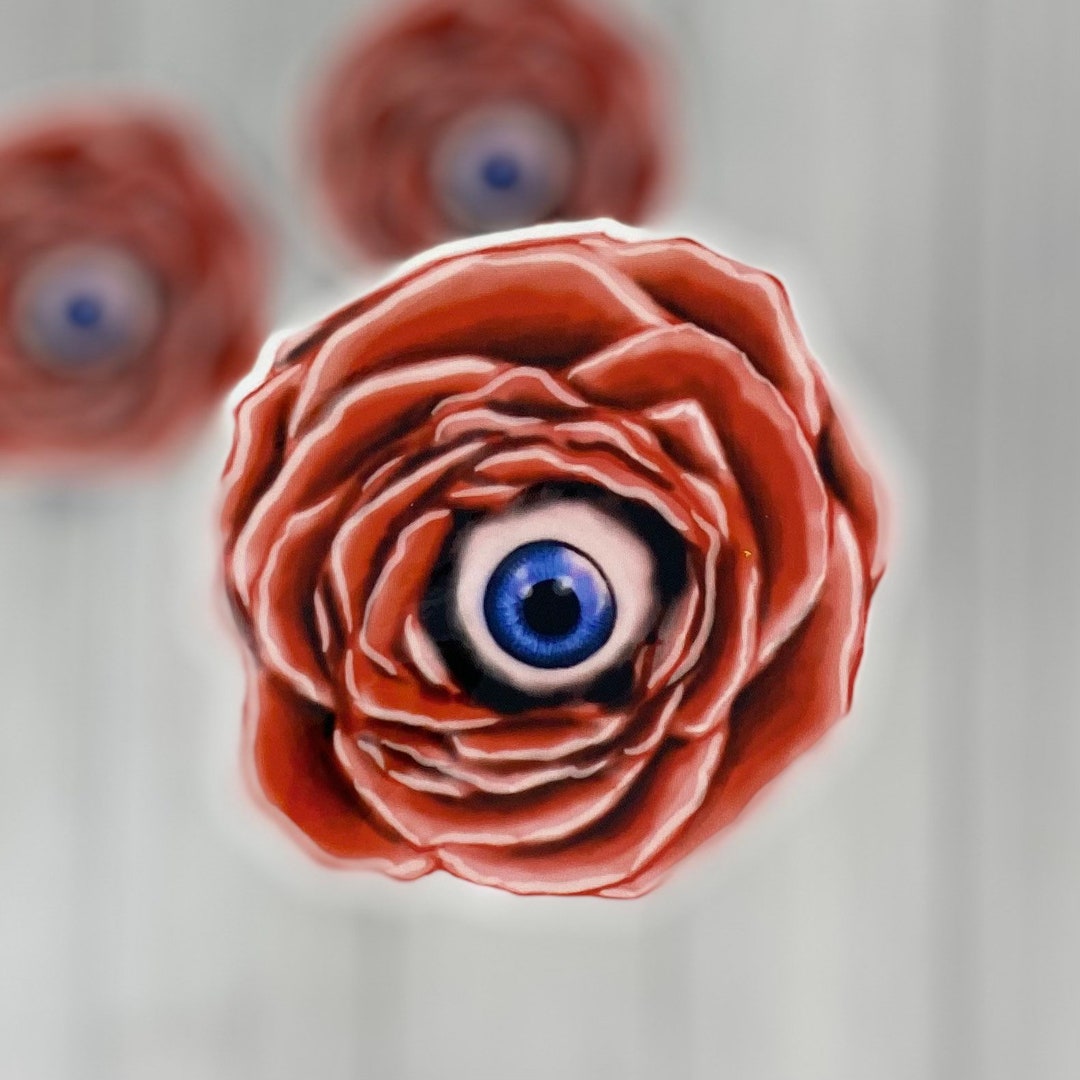 Eye Flower, Vinyl Sticker | Rose, Eye Ball, Eyeball, Creepy, Spooky ...