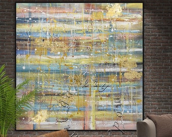 Framed Abstract Painting Colorful Original Wall Art Modern - Etsy