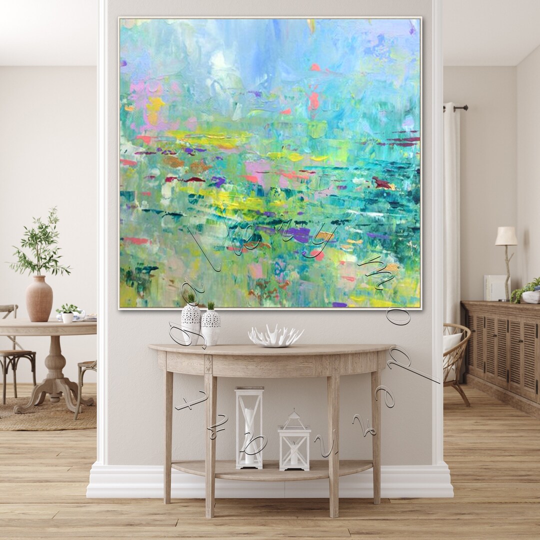 Framed Abstract Painting Original Oversize Canvas, Large Abstract ...