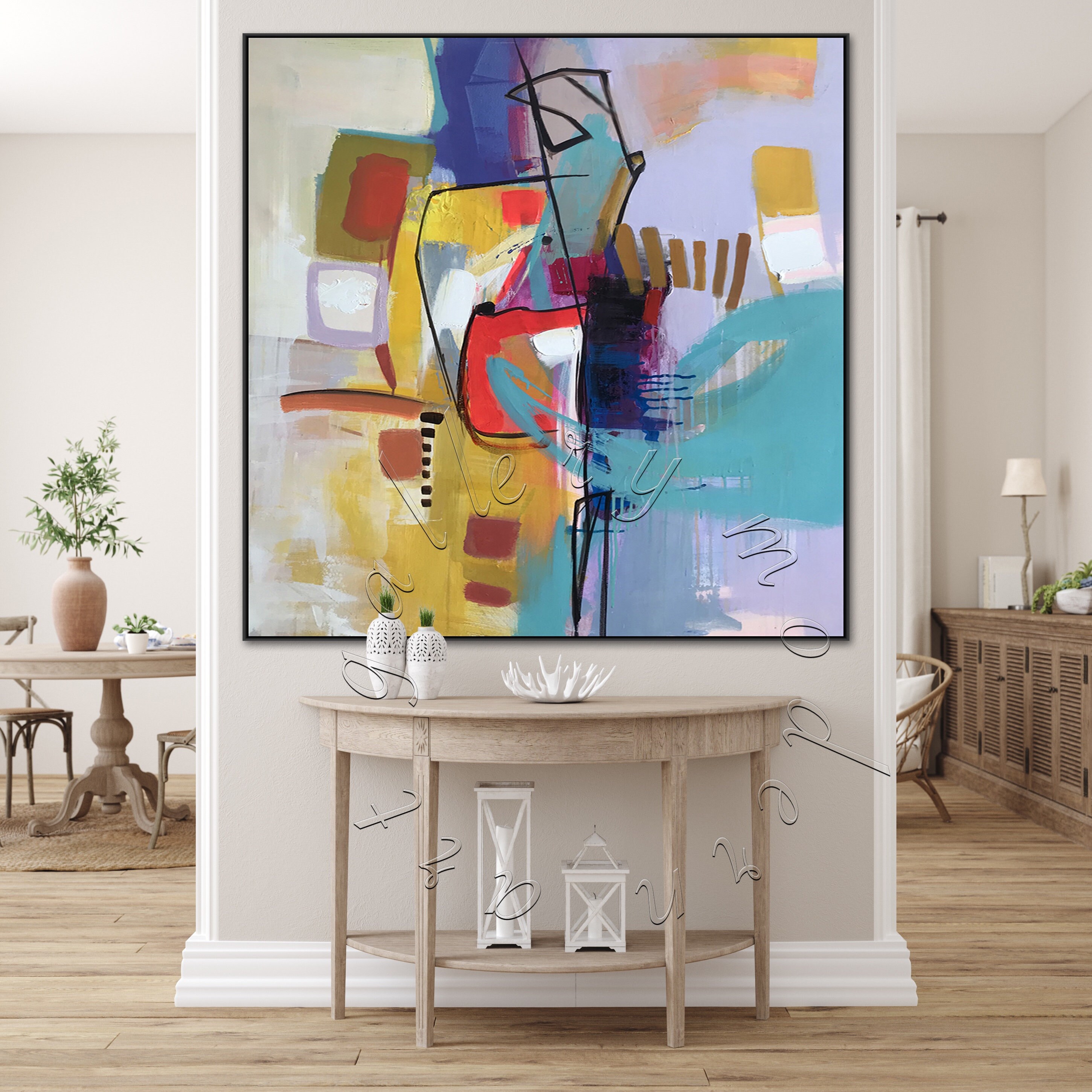 Extra Large Abstract Painting Original Oversize Canvas Framed - Etsy