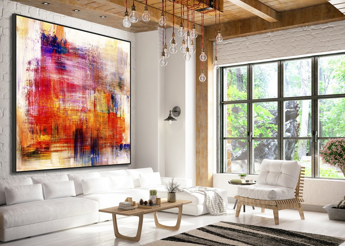 Abstract Painting Original Framed Large Modern Wall Art - Etsy