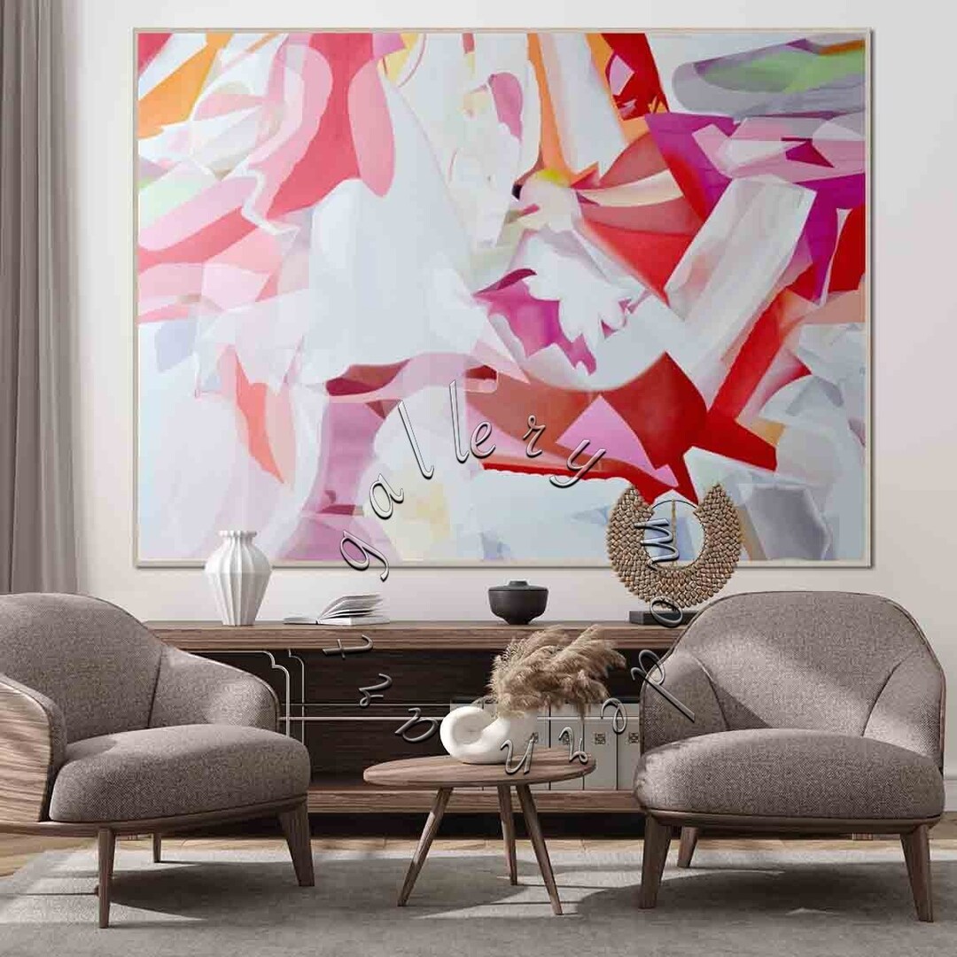 Colorful Abstract Painting, Original, Large Wall Art, Modern Oversize ...